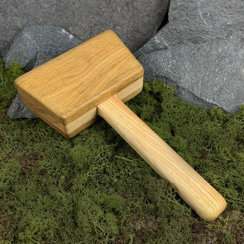 Splitting Froe and Wooden Mallet With Leather Case. Set for Splitting ...