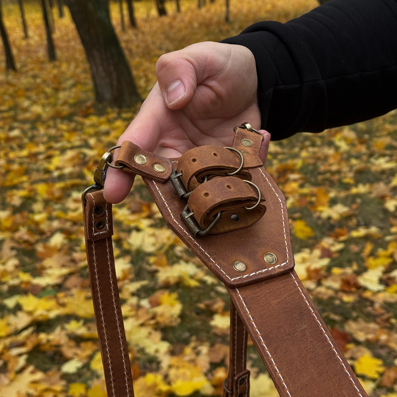 Leather Axe Case With Adjustable Straps. Crazy Horse Leather Axe ...