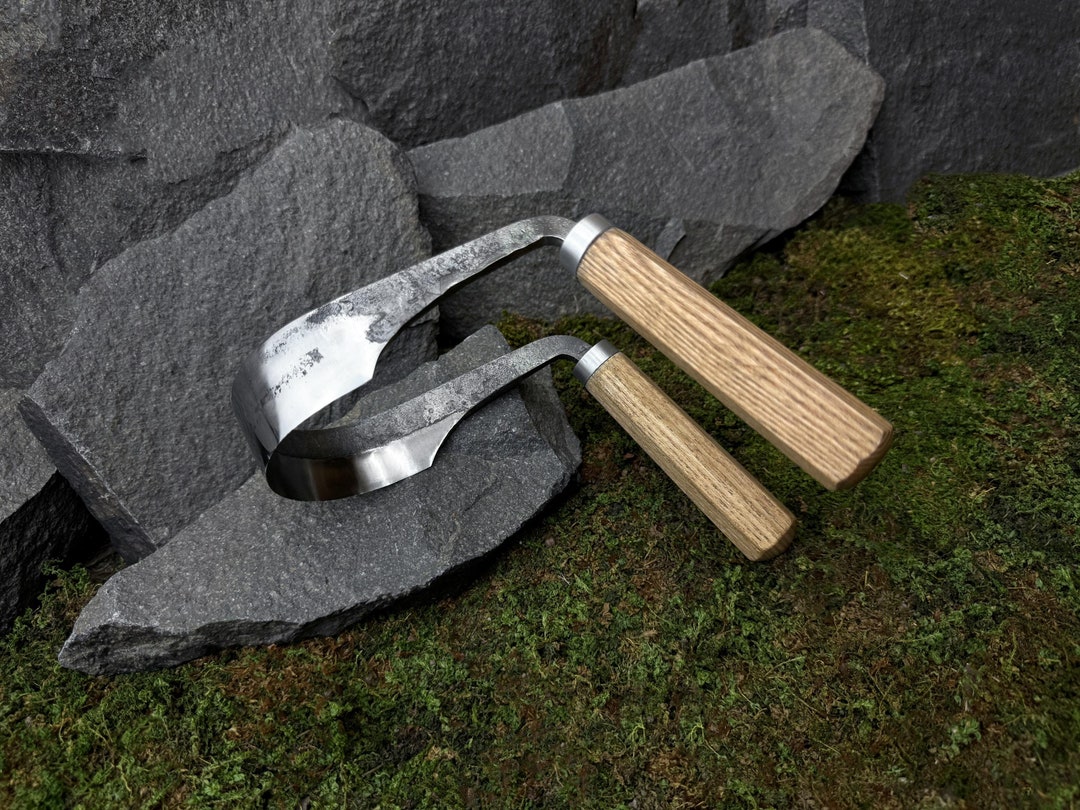 Small Half Rounded Drawknife With Leather Case. Woodworking Inshave ...