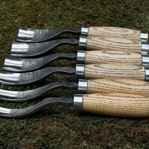 Set of 6 Wood Carving Gouge With Leather Case. Spoon Carving Bent ...