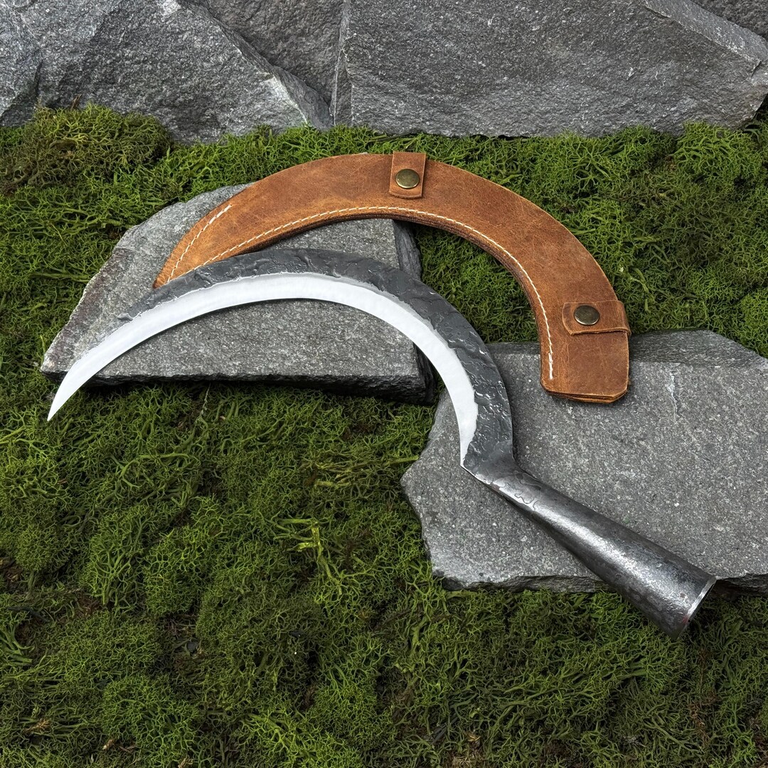 Big Garden Sickle With Leather Case. Big Sickle for Trimming Shrubs ...