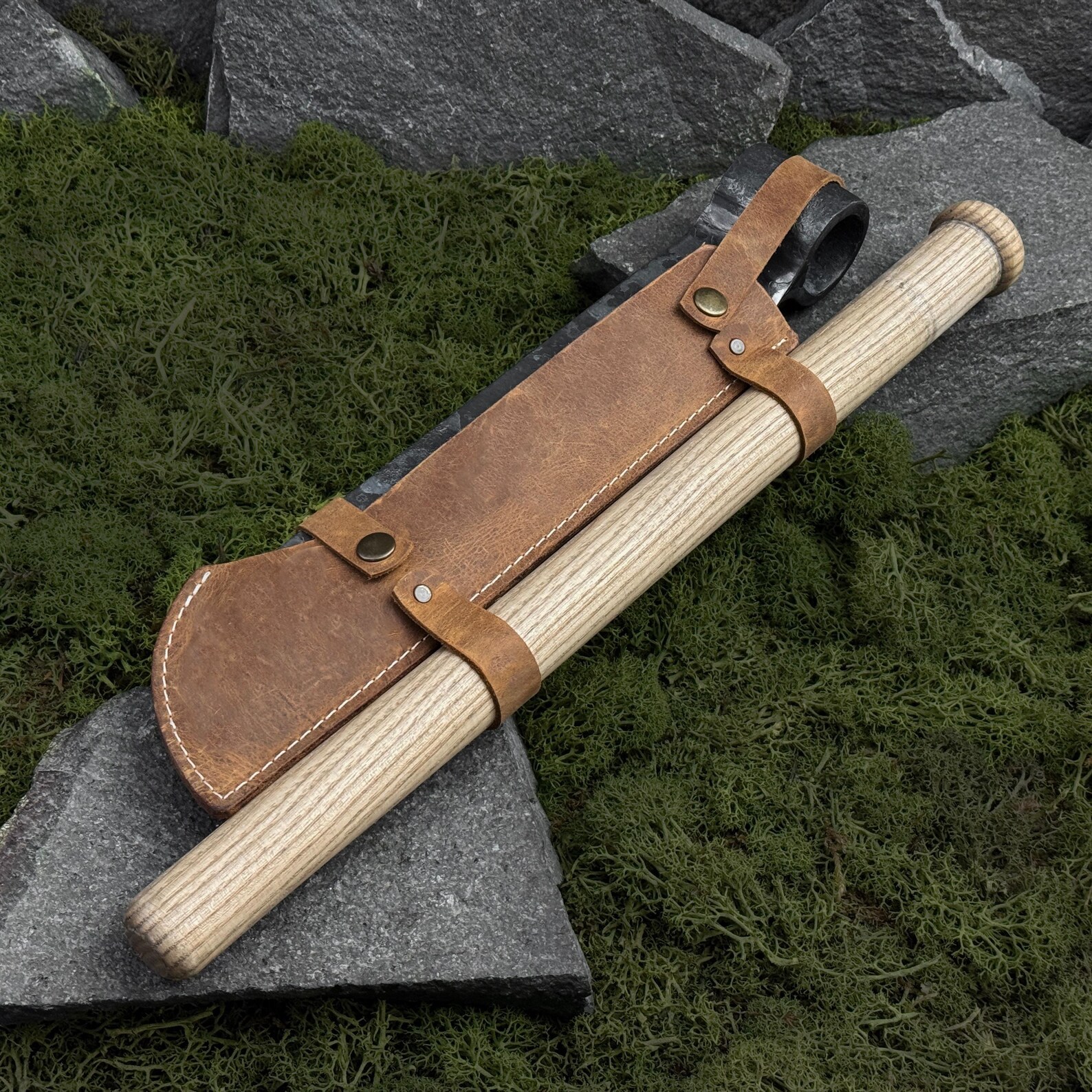 Hand Forged Froe, Wood Splitting Tool With Leather Case, Carbon Steel ...