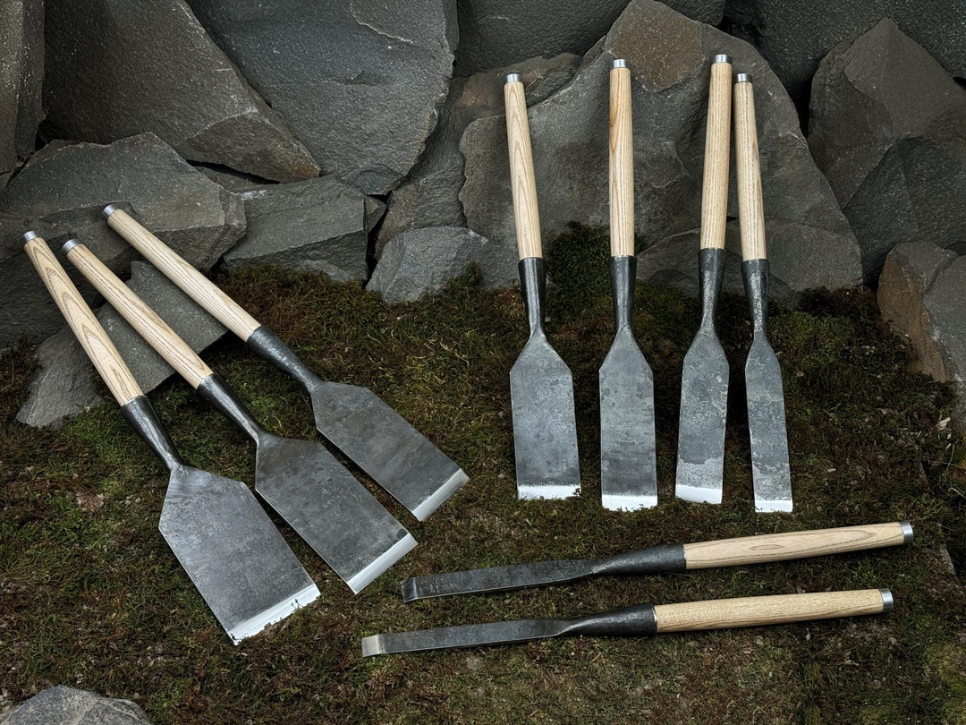 Framing Timber Chisels With Leather Cases. Carpentry Tools. Universal ...