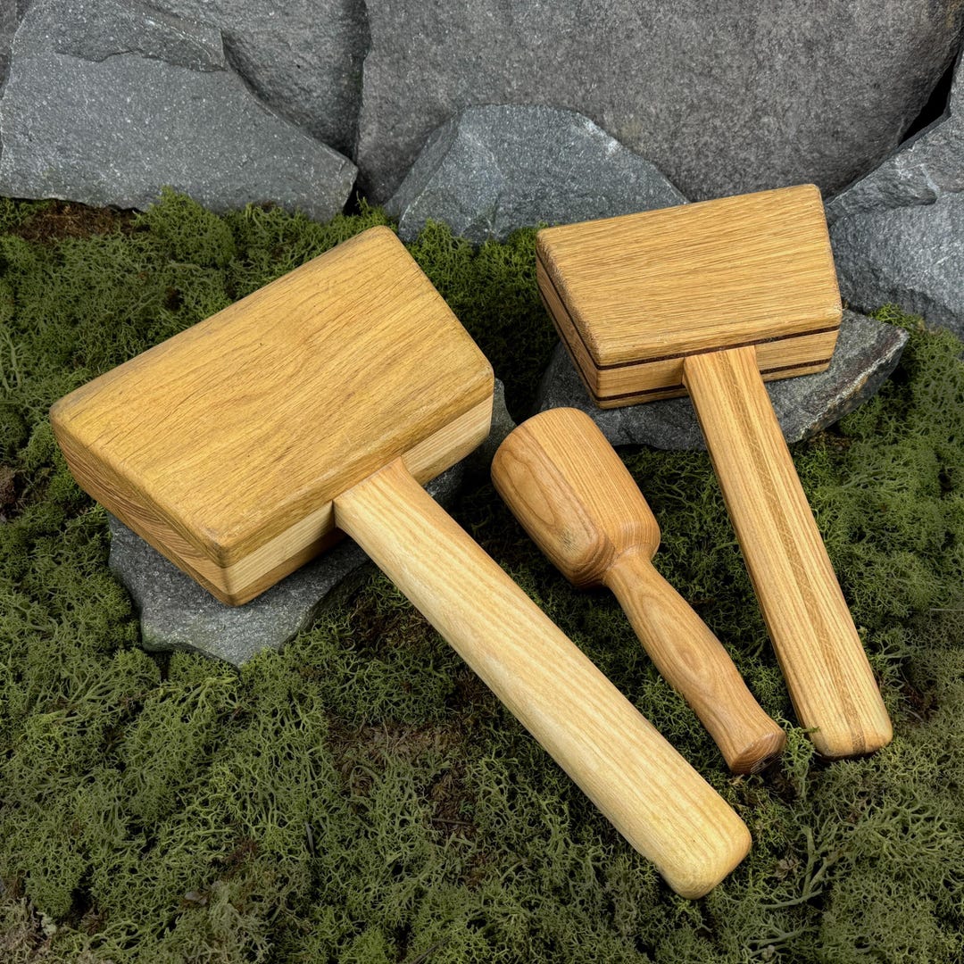 3-piece Wooden Mallet Set. Woodworking Mallets. Wood Carving Mallets ...