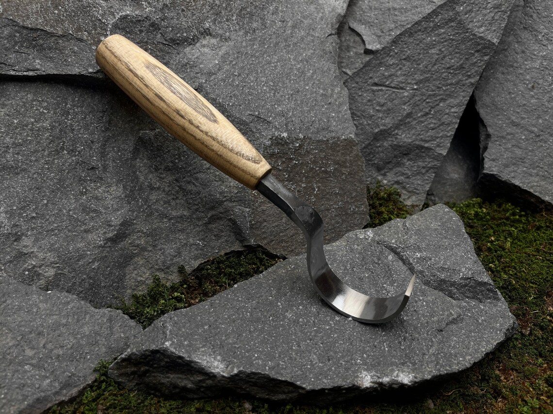 Forged Spoon Carving Hook Knife. Wood Carving Knife. Handmade Hook ...