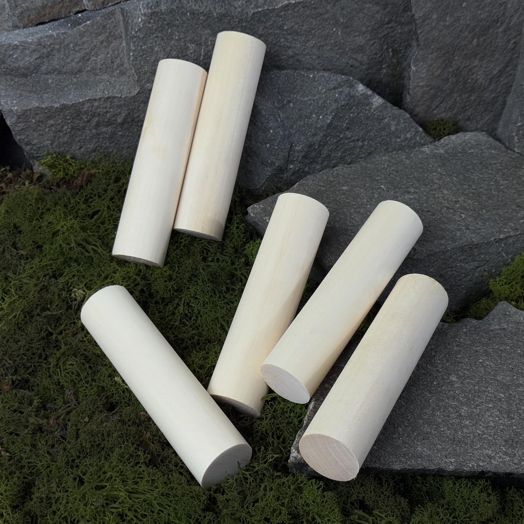 Set of 6 Basswood Cylinders for Carving. Round Wood Blanks 15x3.5 Cm ...
