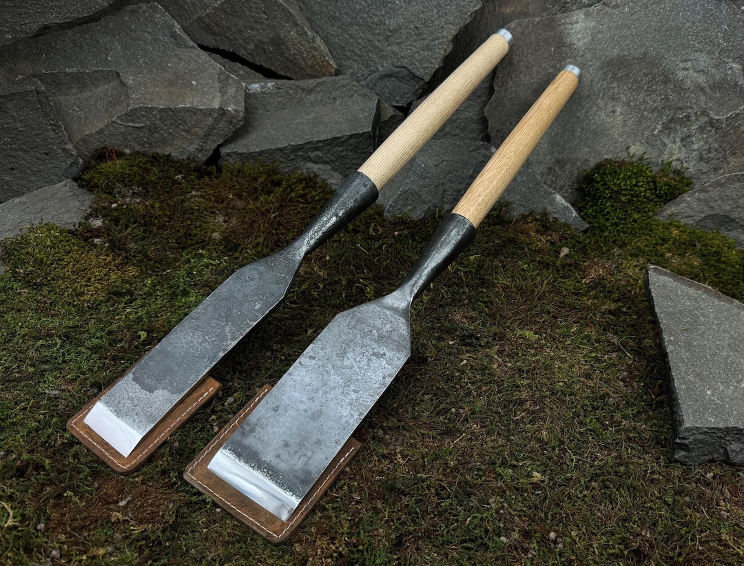 Set 2 PCS Straight Timber Chisel With Leather Cases. Slick Chisels for ...