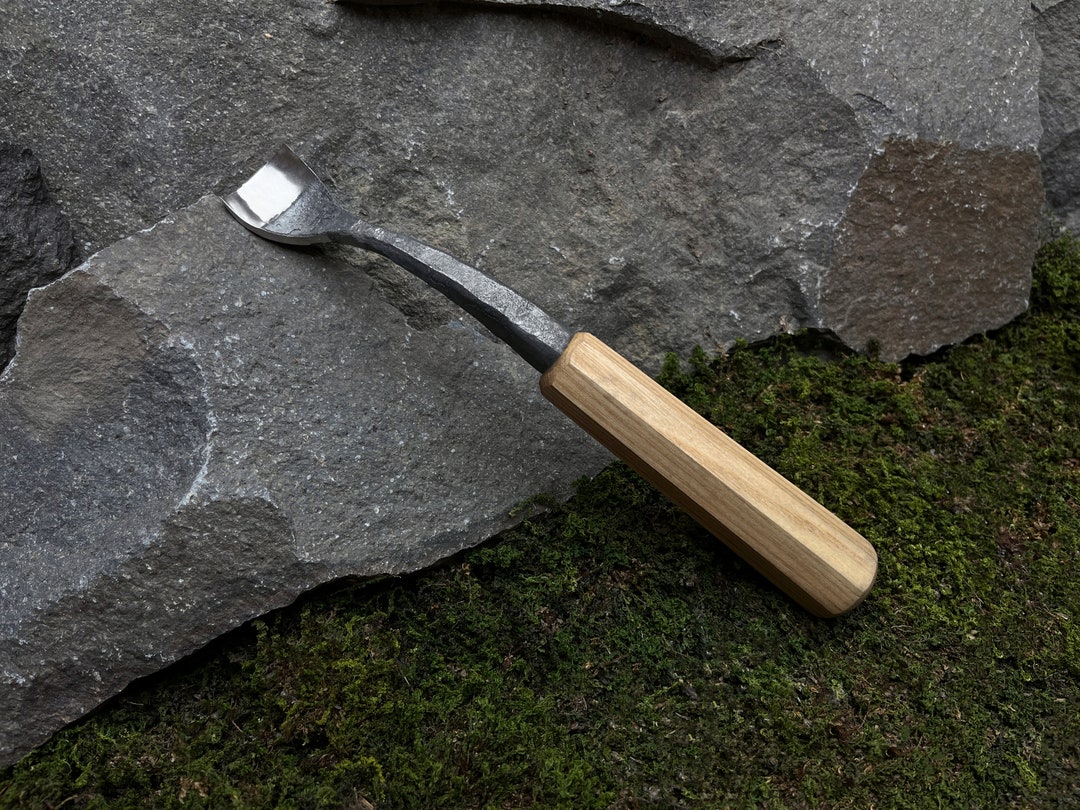 Spoon Bent Gouge. Hand Forged Spoon Carving Gouge. Wood Carving Chisel ...