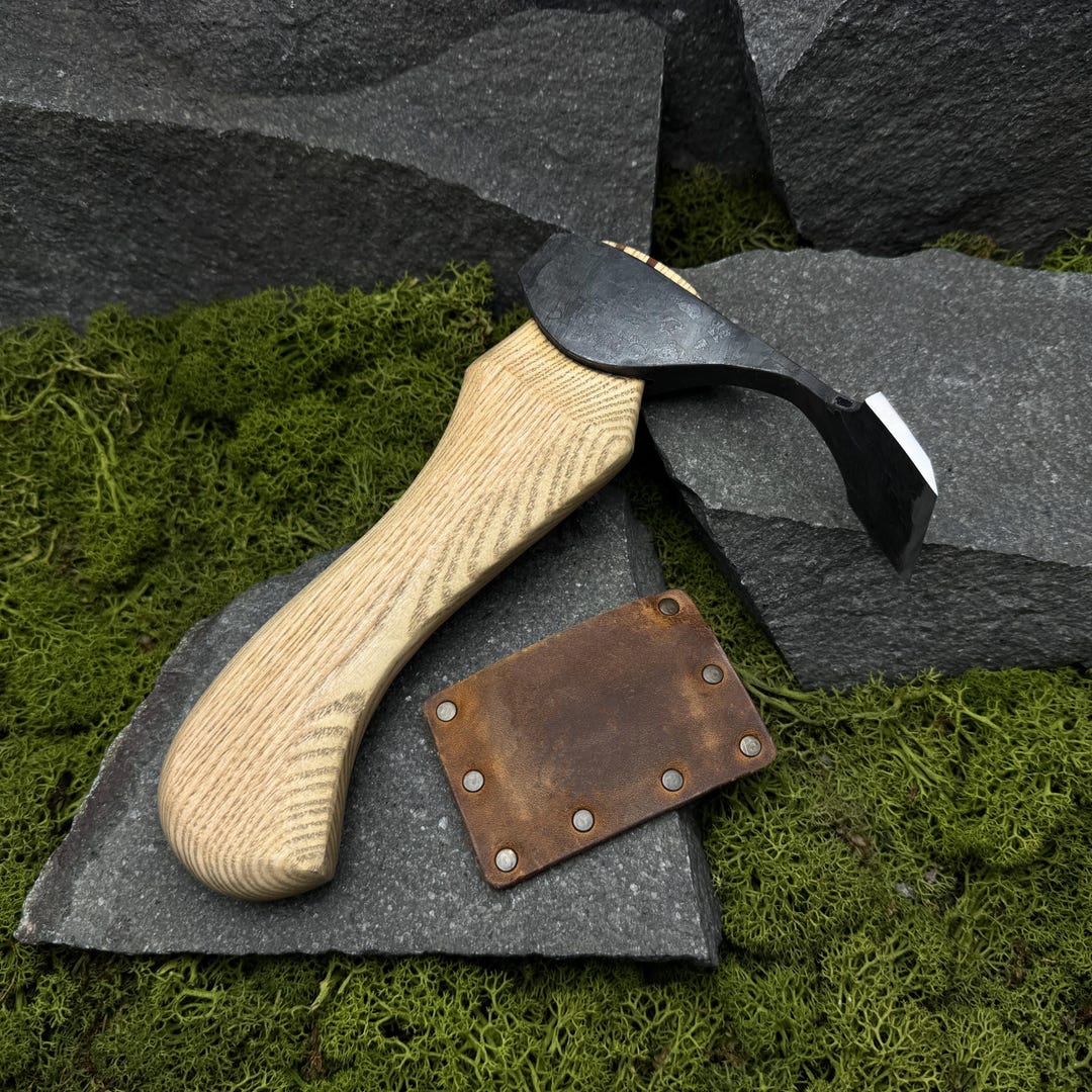 Universal Woodworking Adze With Leather Case. Hand Forged Carbon Steel ...