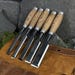 5-piece Bevel Edge Chisel Set With Leather Case. Wood Carving Tools ...