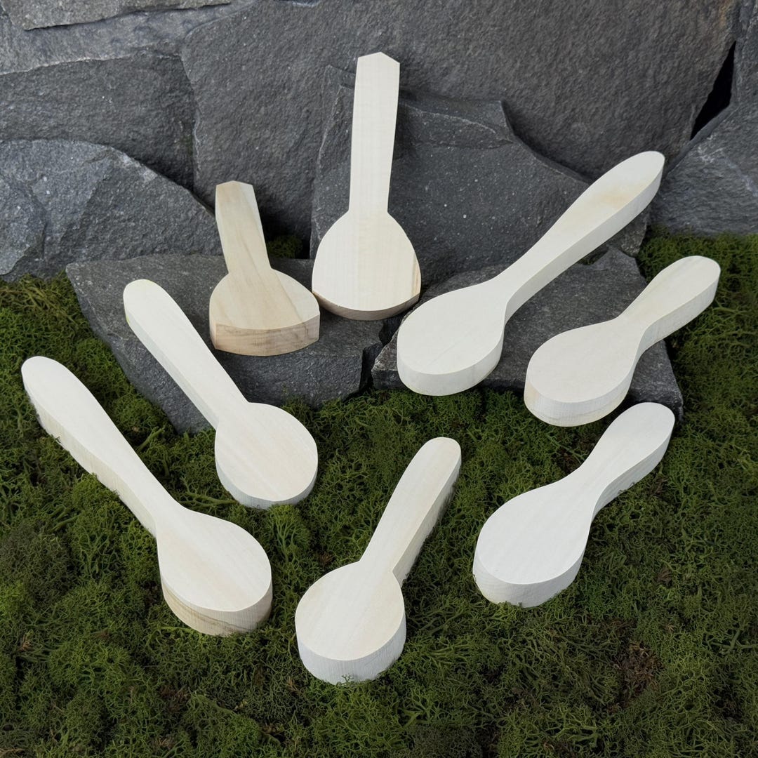 8 Piece Basswood Spoon Carving Blank Set. Mixed Linden Wood Blanks for ...