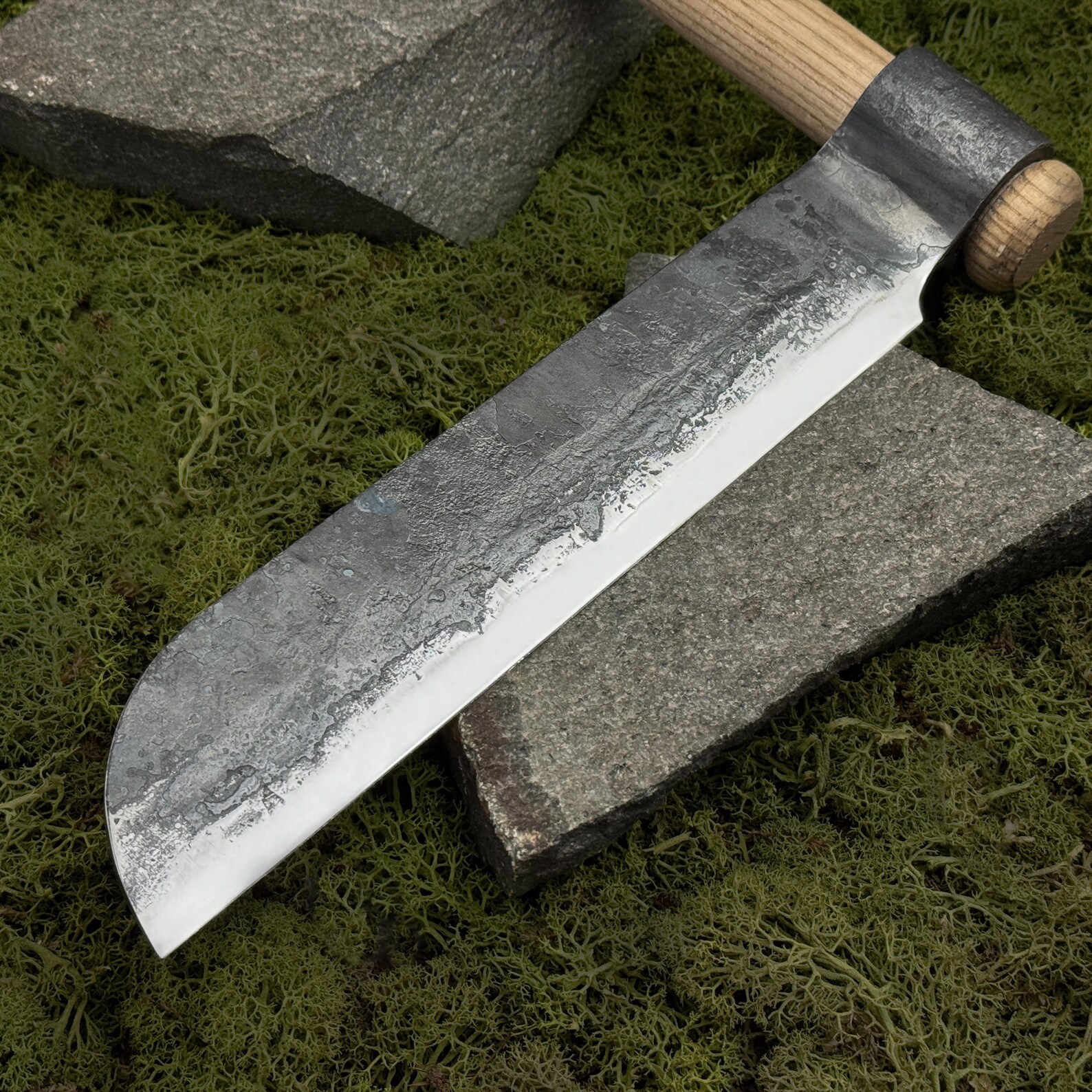 Hand Forged Froe, Wood Splitting Tool With Leather Case, Carbon Steel ...