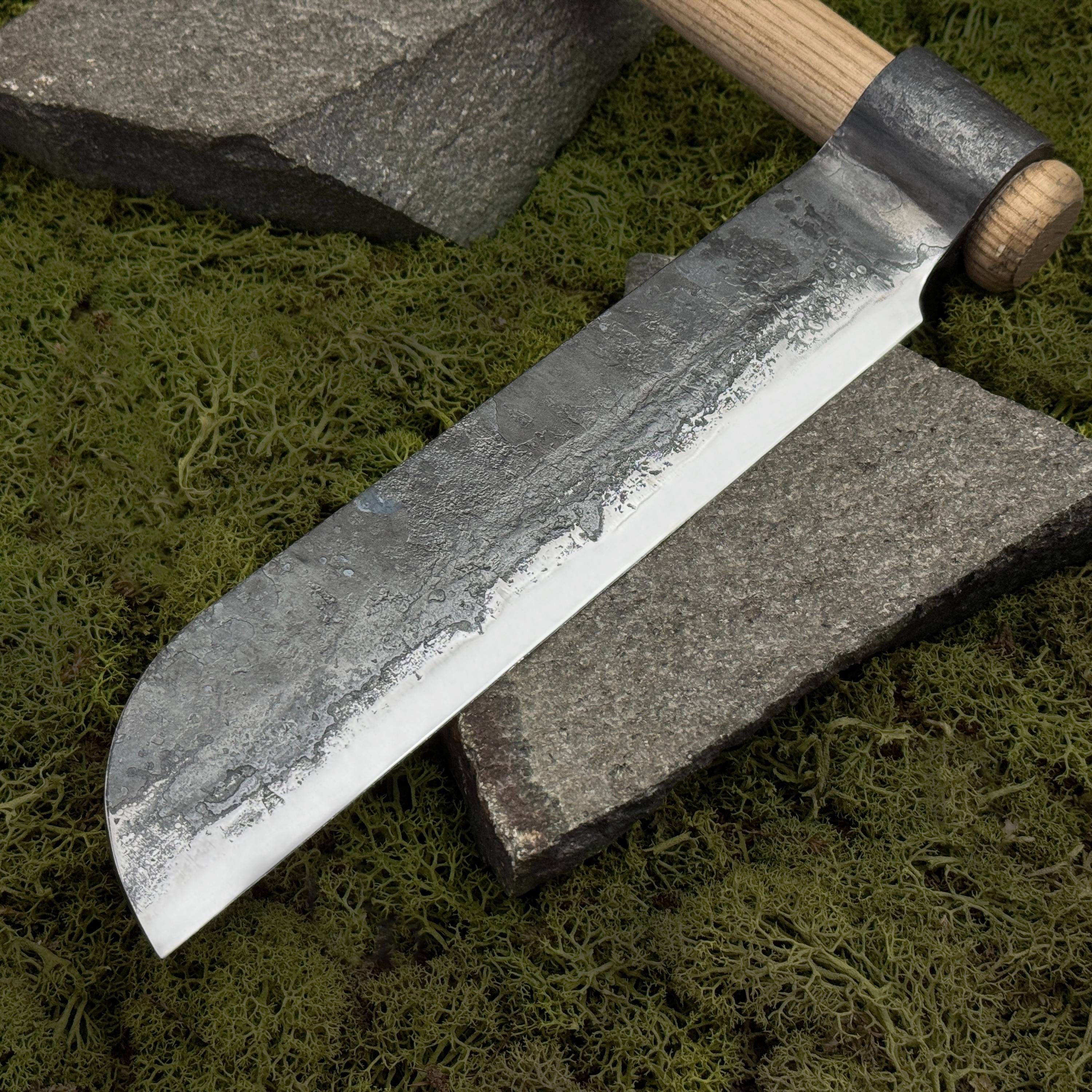 Hand Forged Froe, Wood Splitting Tool With Leather Case, Carbon Steel ...