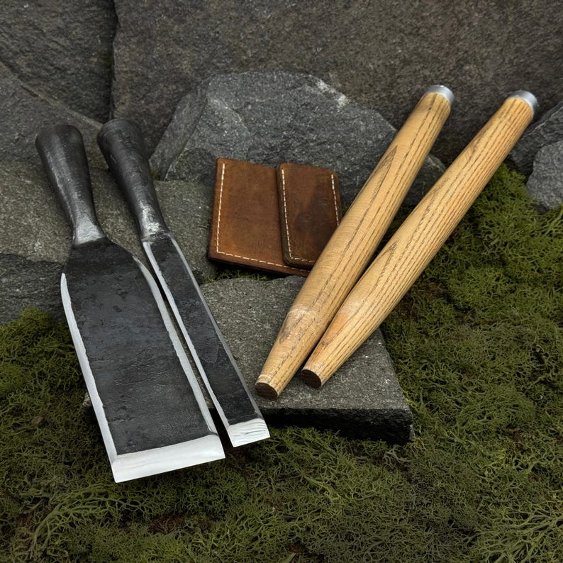 Timber Framing Slick Chisel Set – 3 Pieces or Size Option. Hand Forged ...