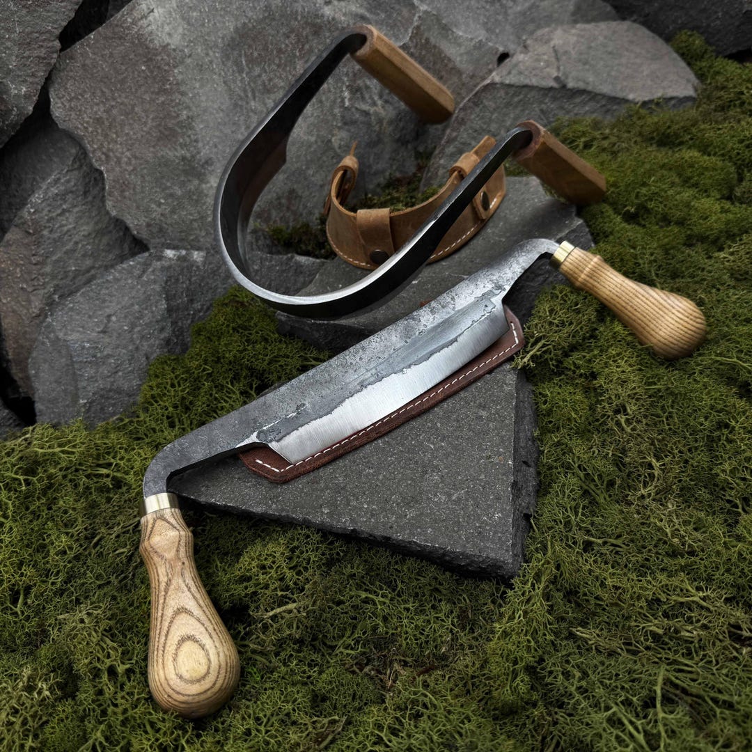 Set Drawknives 2-piece With Leather Cases. Inshave. Carpentry Tools ...