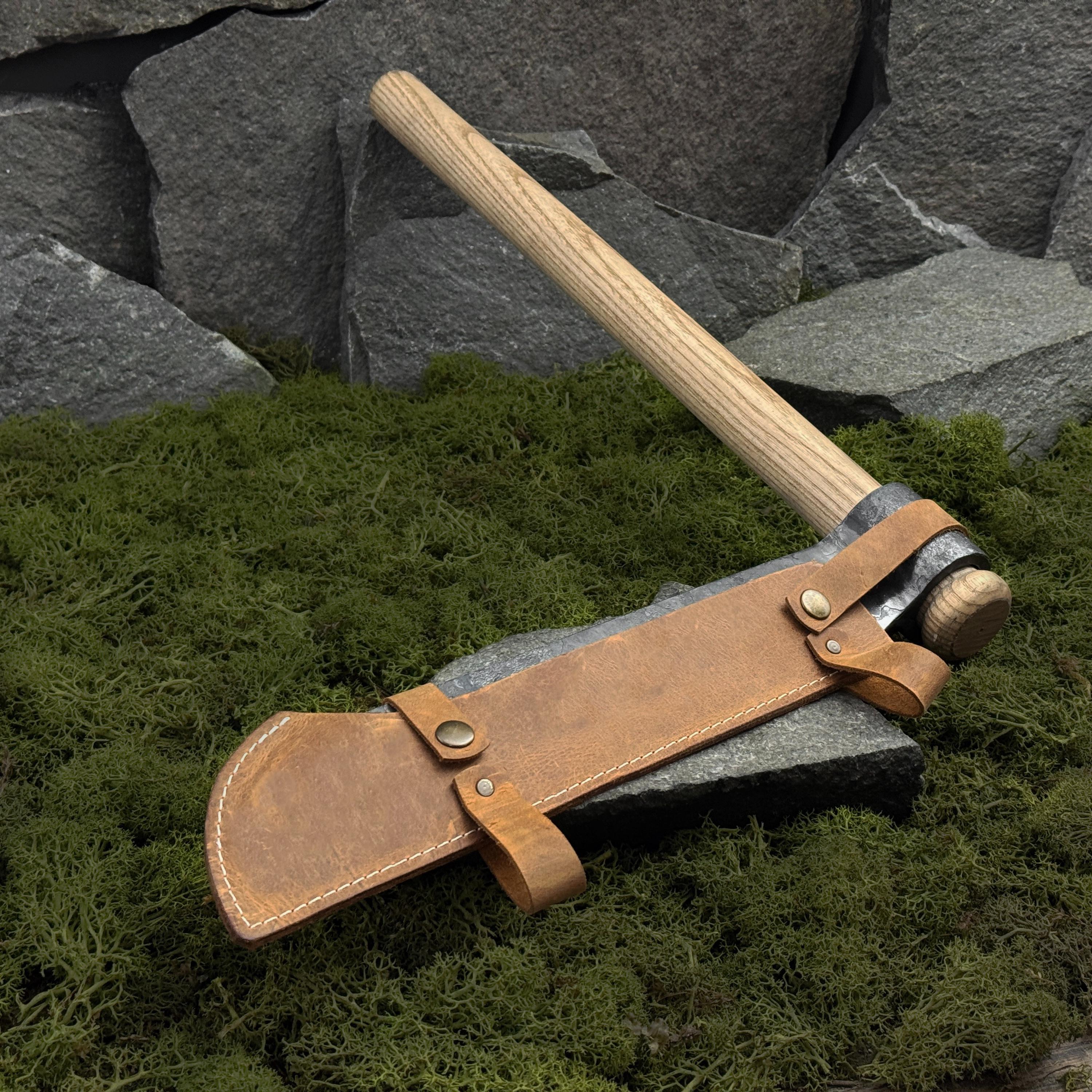 Hand Forged Froe, Wood Splitting Tool With Leather Case, Carbon Steel ...