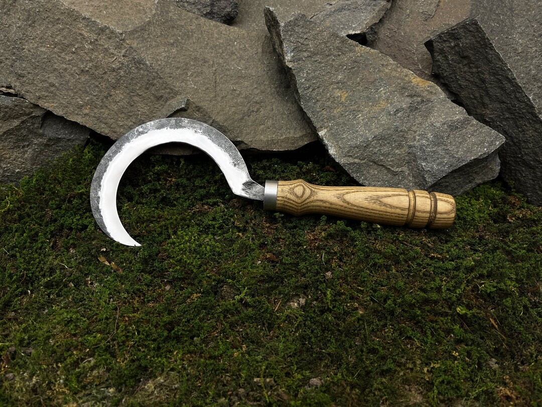 Garden Small Sickle With Leather Case. Gardening Tools. Sickle for ...