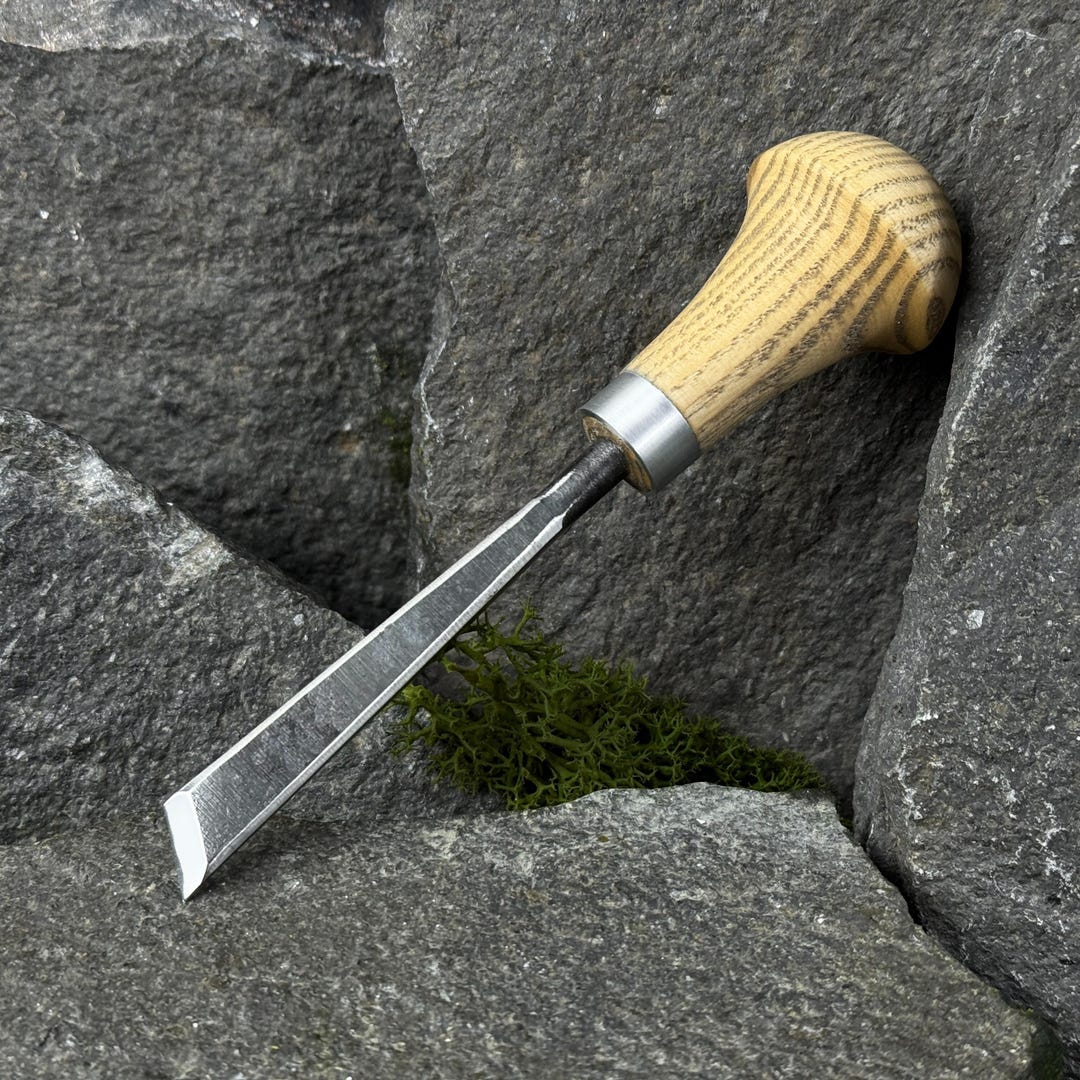 Hand Forged Bevel Chisel With Oblique Edge. Small Carbon 52100 Steel ...