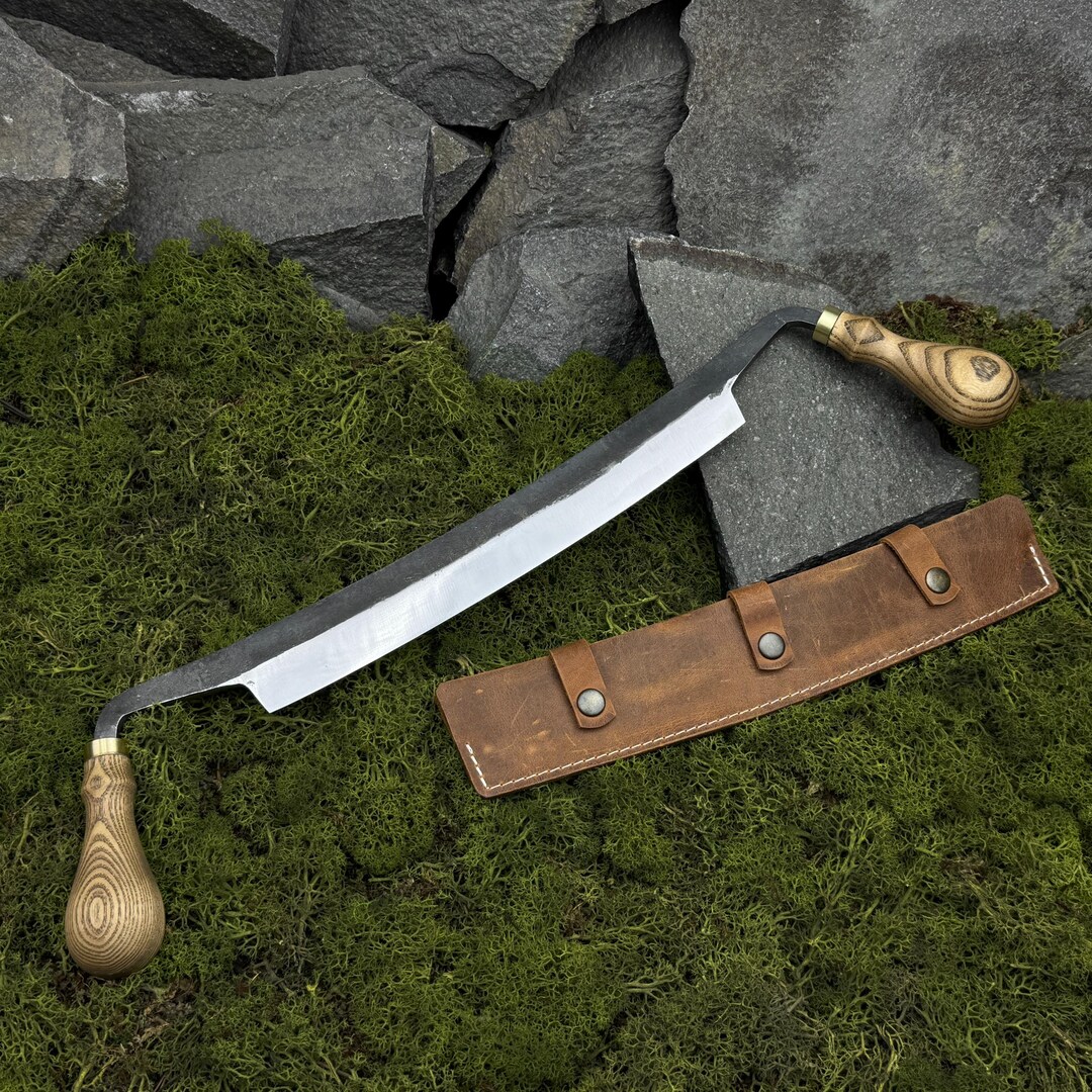 Big Drawknife With Leather Case. Carpentry Tool. Wood and Spoon Carving ...