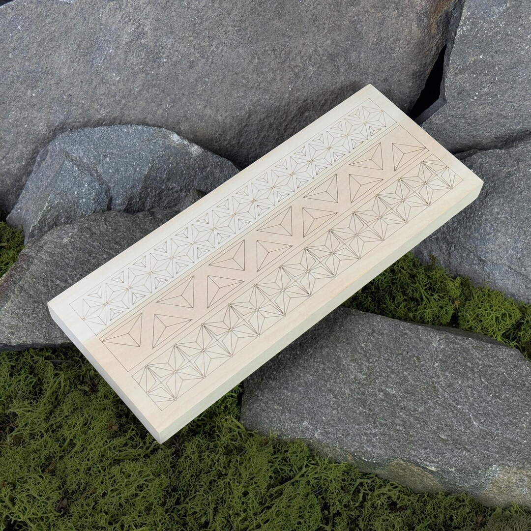 Basswood Geometric Carving Practice Board. Chip Carving Training Board ...