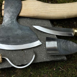 4-piece Set of Bowl Carving Tool With Leather Cases. Woodworking. Axe ...