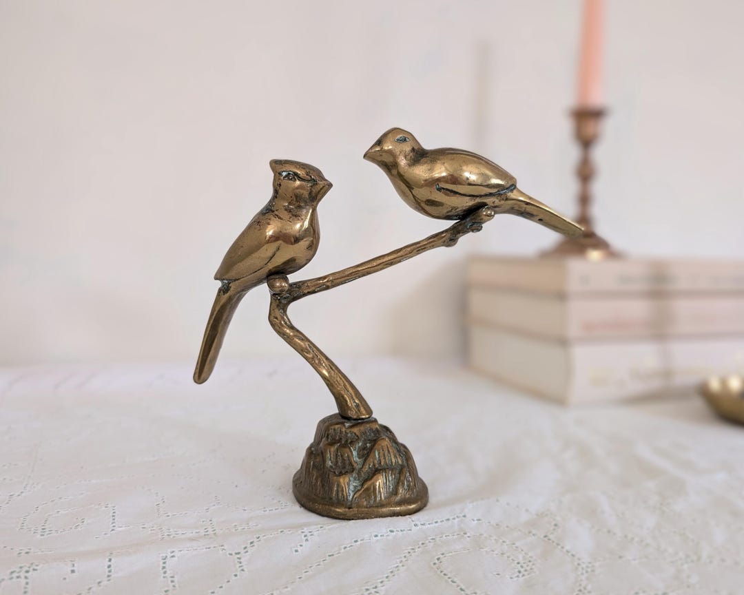 Vintage Brass Birds Figurine Decor - Etsy