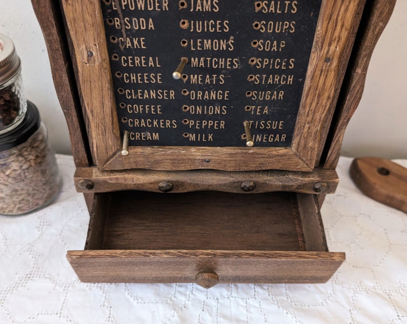 Vintage Wooden Kitchen Pantry Rack With Shopping List - Etsy