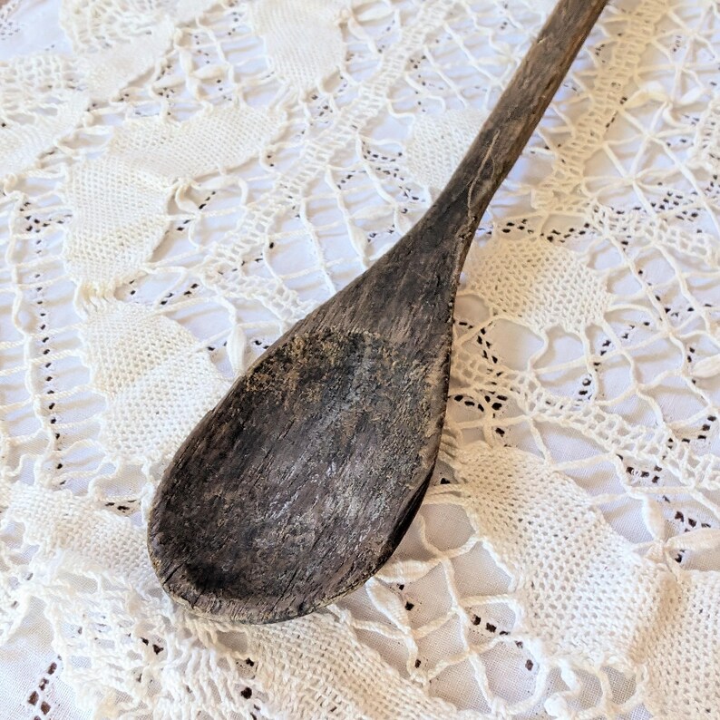 Antique French Wooden Spoon Set Hand Carved Cottage Core Rustic Kitchen ...