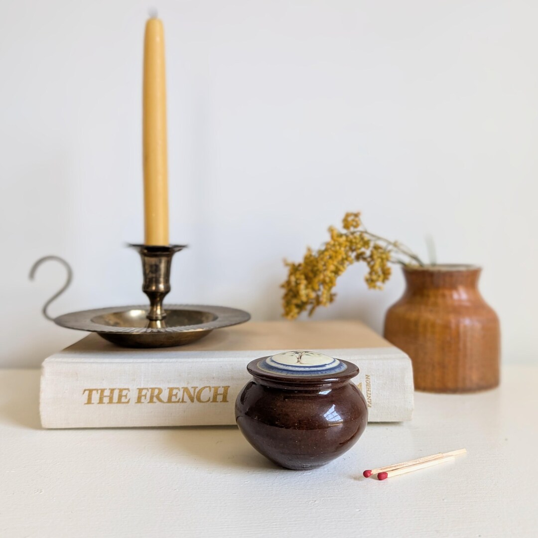 Vintage Pottery Match Striker Upcycled Candle Accessories Floral Match ...