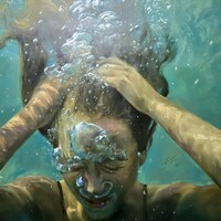 Underwater II - Original Oil Painting, Underwater Art, Woman in the ...