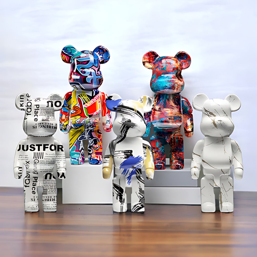 Decorative Bearbrick Bear Graffiti Statue Modern Ornament for Shelf and ...