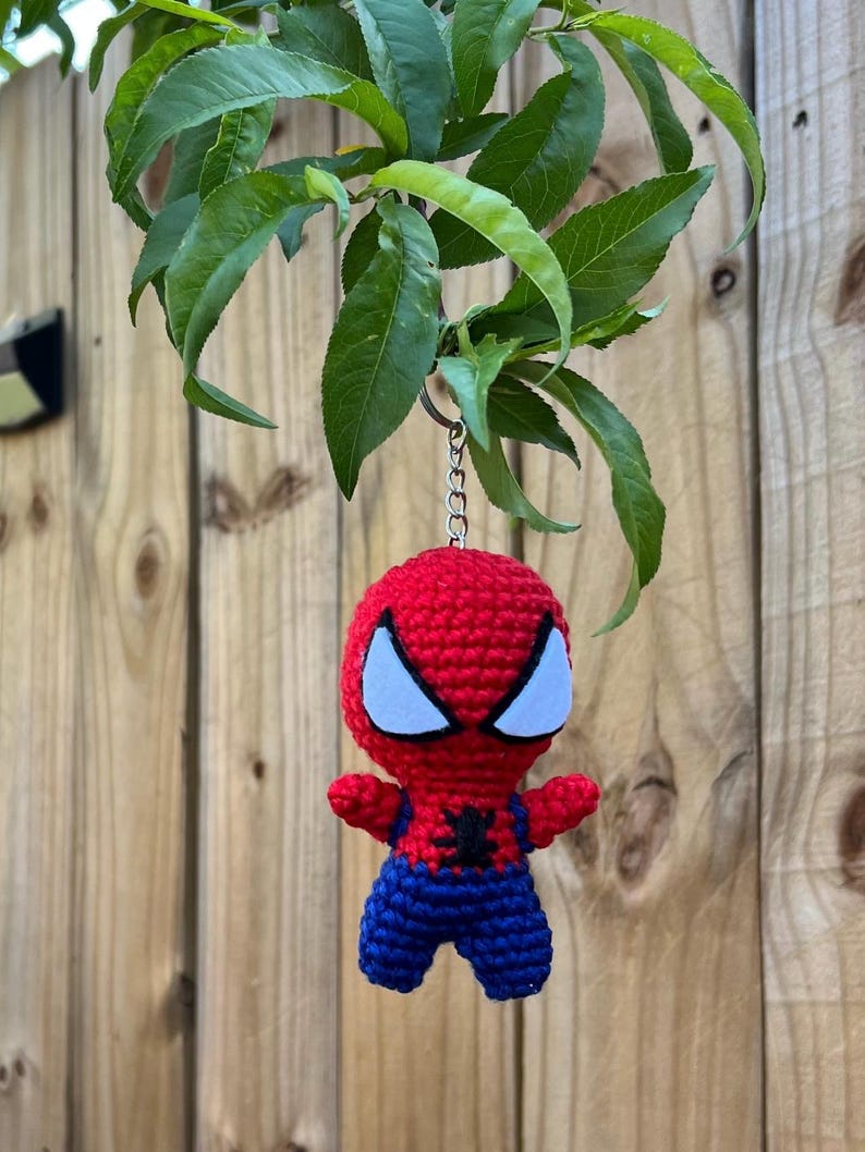 Crochet Spider-man Keychain for Marvel Fans - Etsy