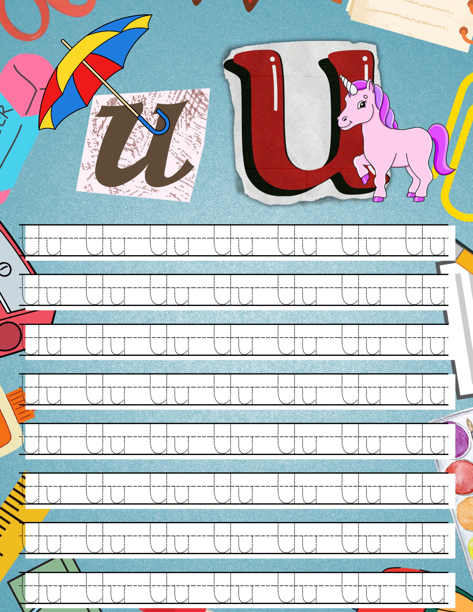 Kid Worksheet: Letter Tracing Pad Printable Preschool Worksheets ...