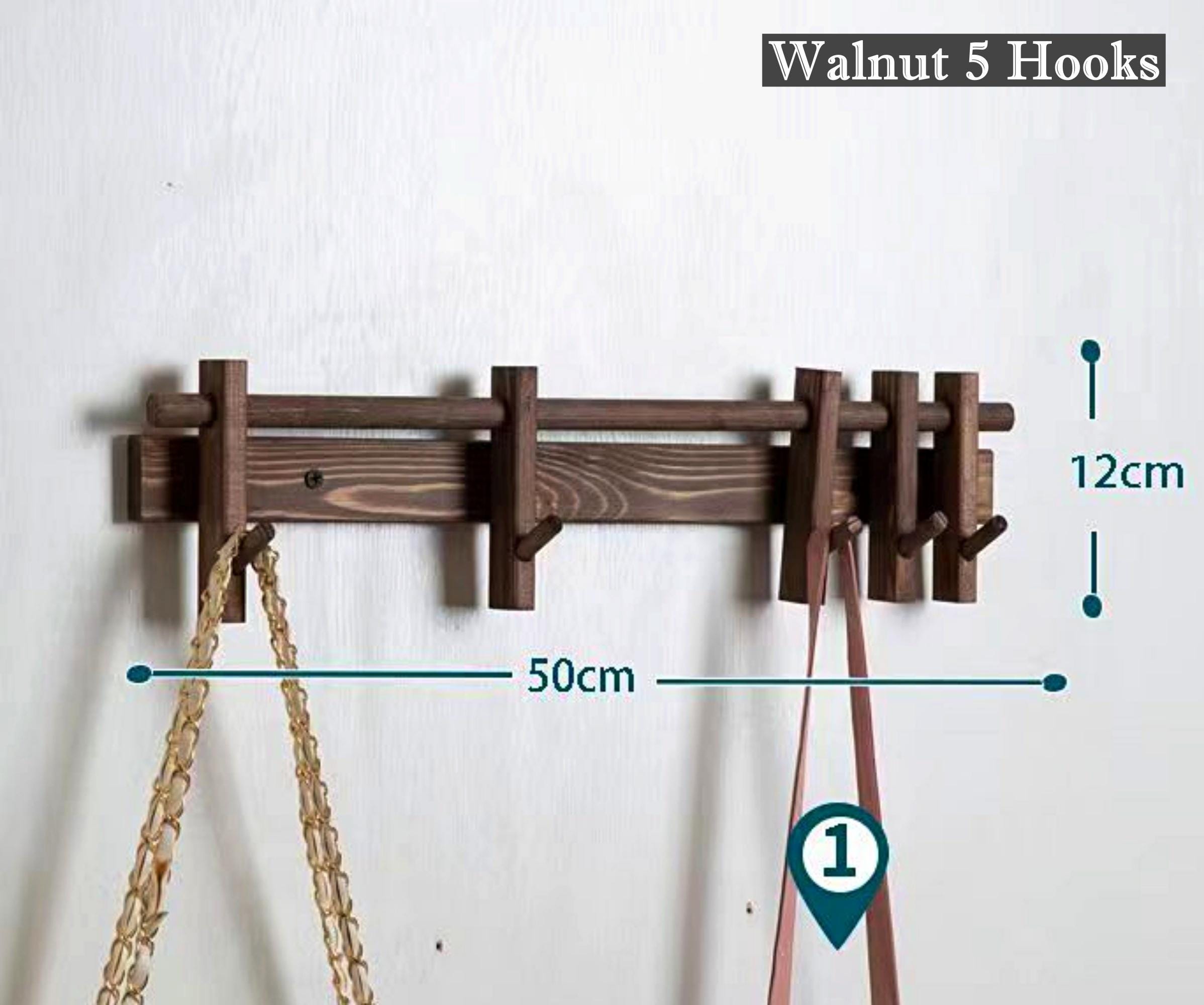 Modern Wood Coat Rack Entry Door Porch Hooks Walnut Coat Racks ...