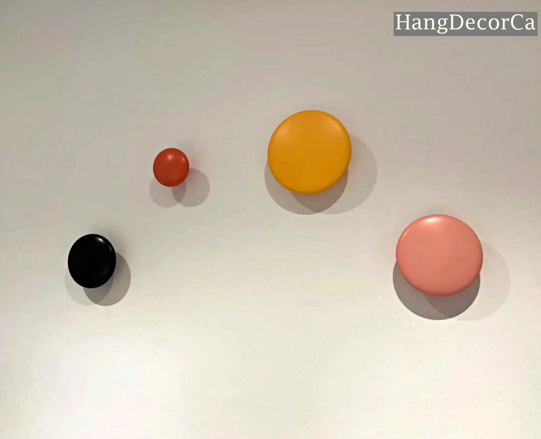 Colorful Wood Hooks Round Coat Hooks Decorative Wall Hooks Modern Wall ...