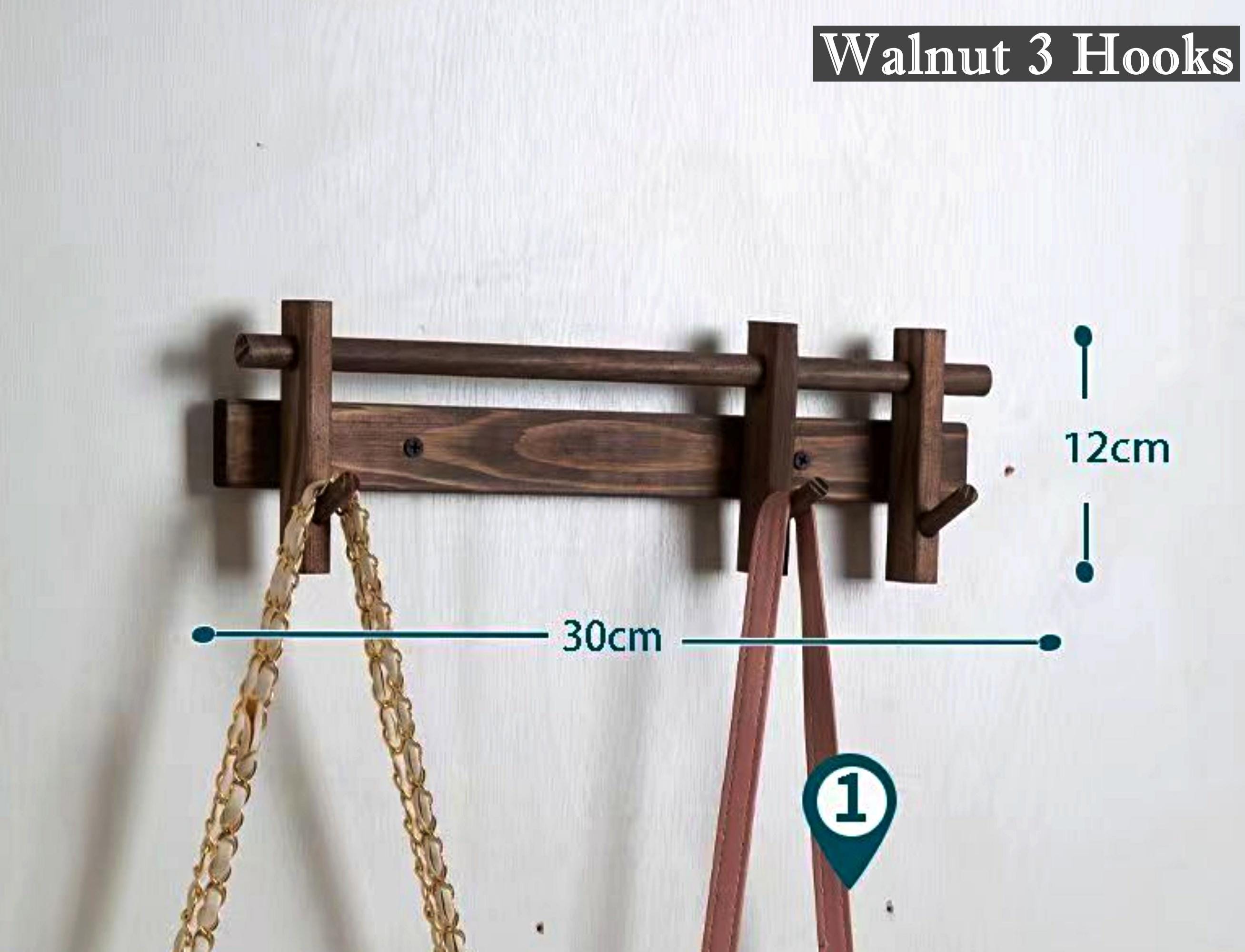 Modern Wood Coat Rack Entry Door Porch Hooks Walnut Coat Racks ...