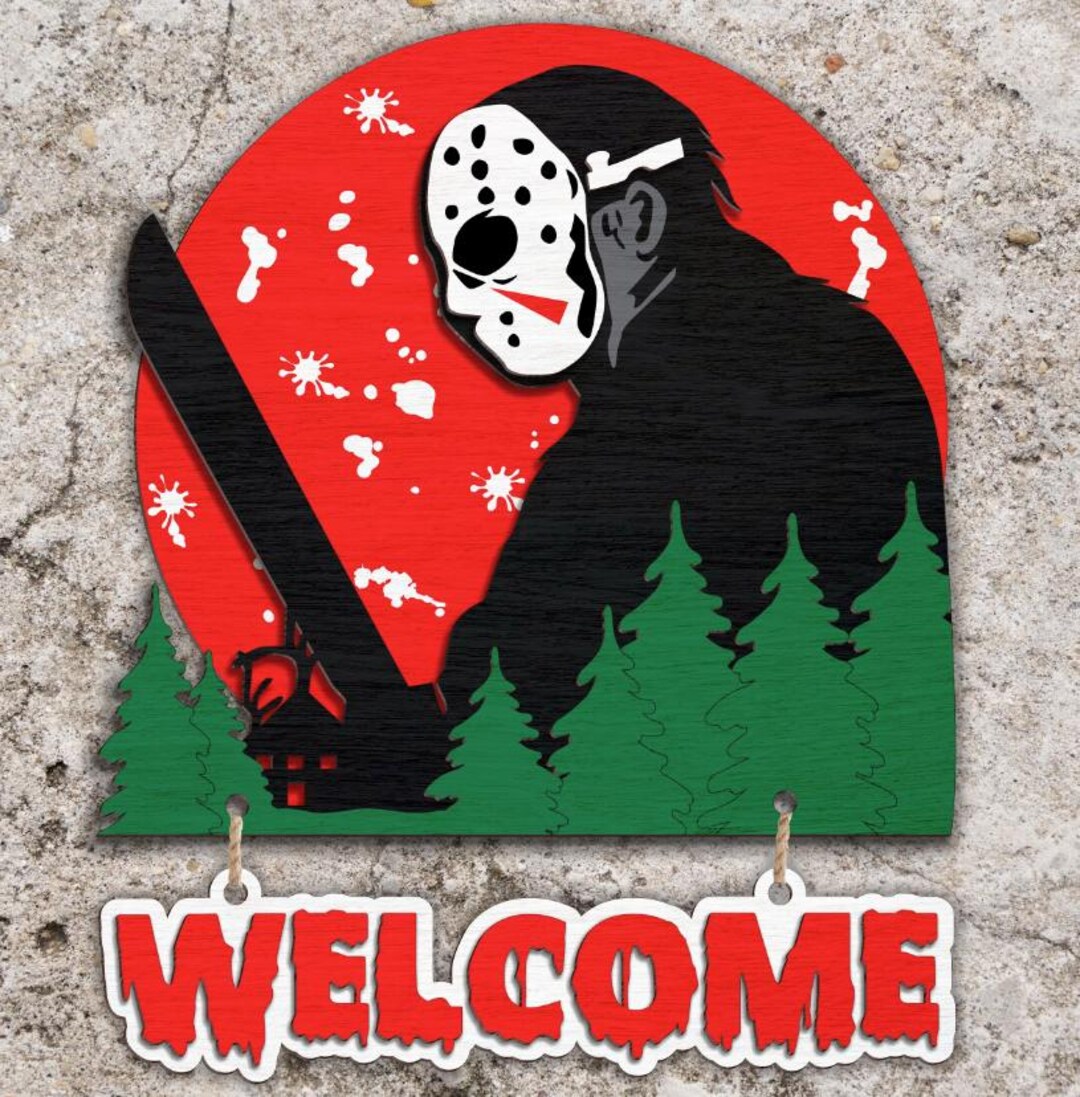 Horror Character Welcome Sign Svg, Halloween Movie Sign Svg, Scary ...