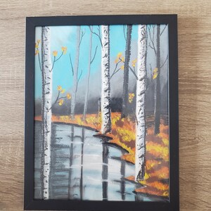 Fall Oil Pastel Handmade Painting - Framed - Etsy