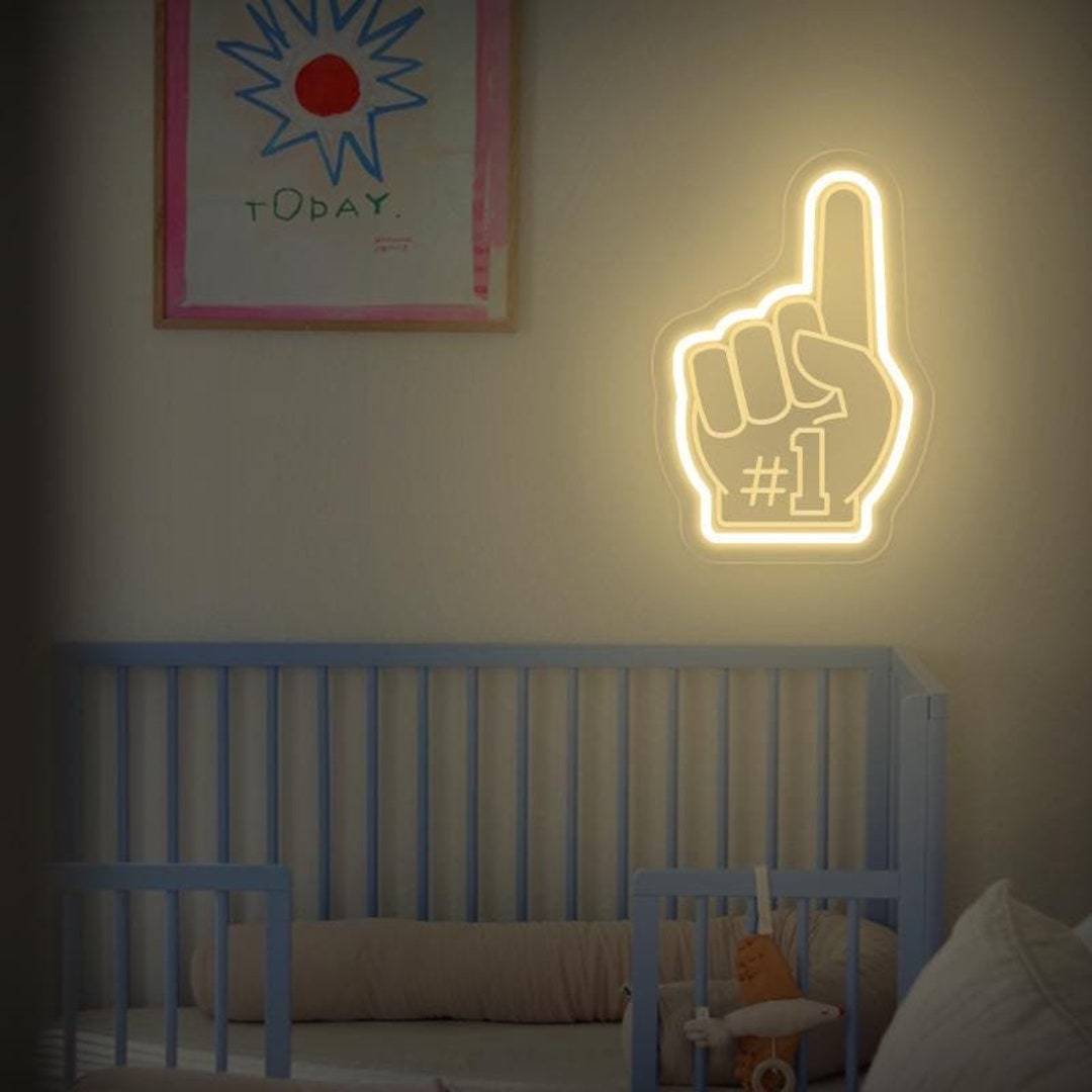 Number One Index Finger Neon Sign Gesture Neon Sign Bedroom Decor Gift ...