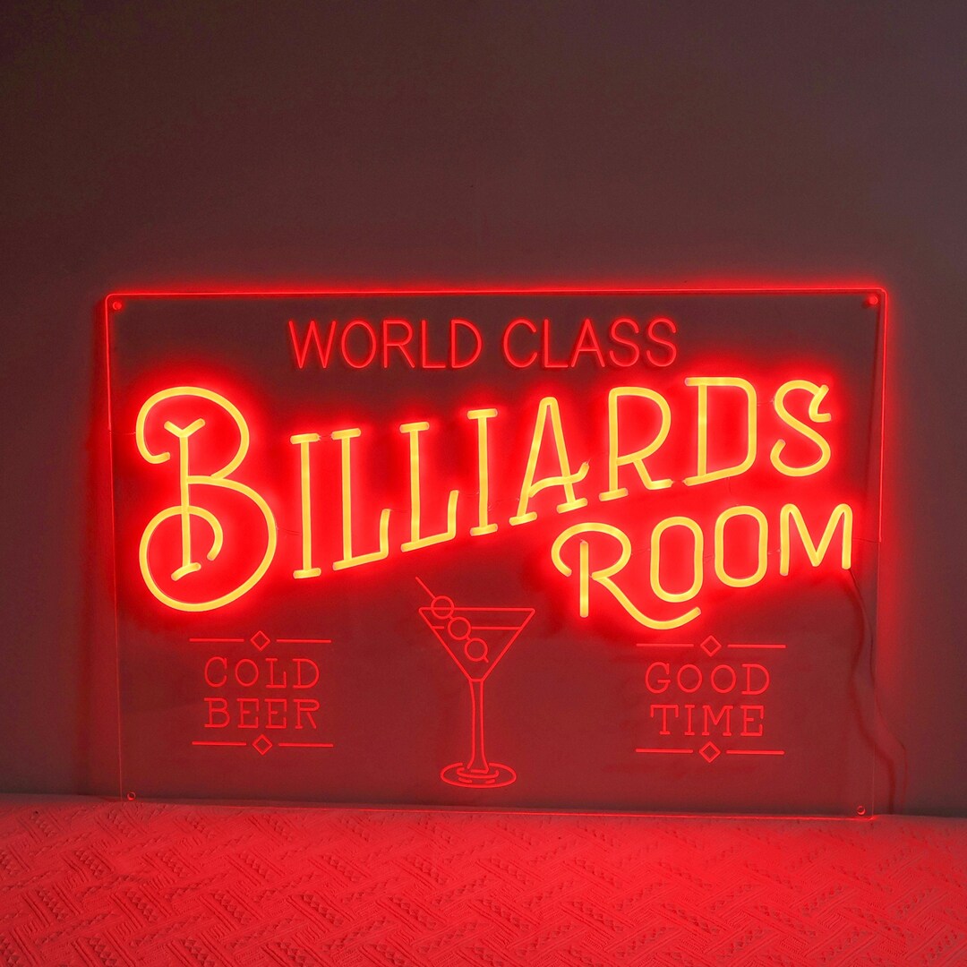 Custom Billiards Room Neon Sign Game Room Decor Billiards Room ...