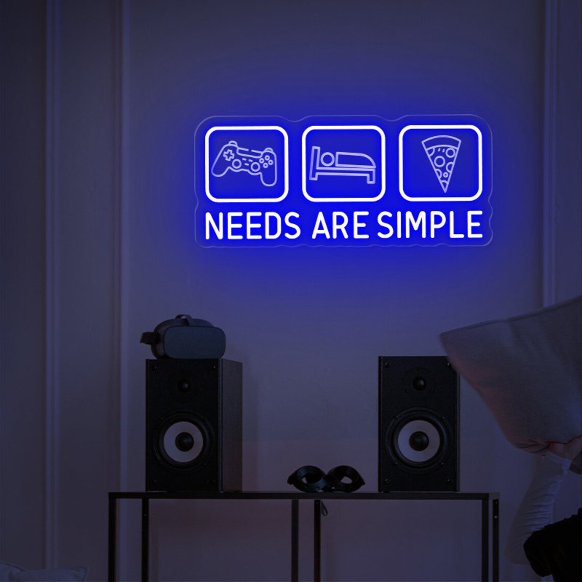 NEEDS ARE SIMPLE Neon Sign Game Room Wall Decor Game Room Neon Sign ...