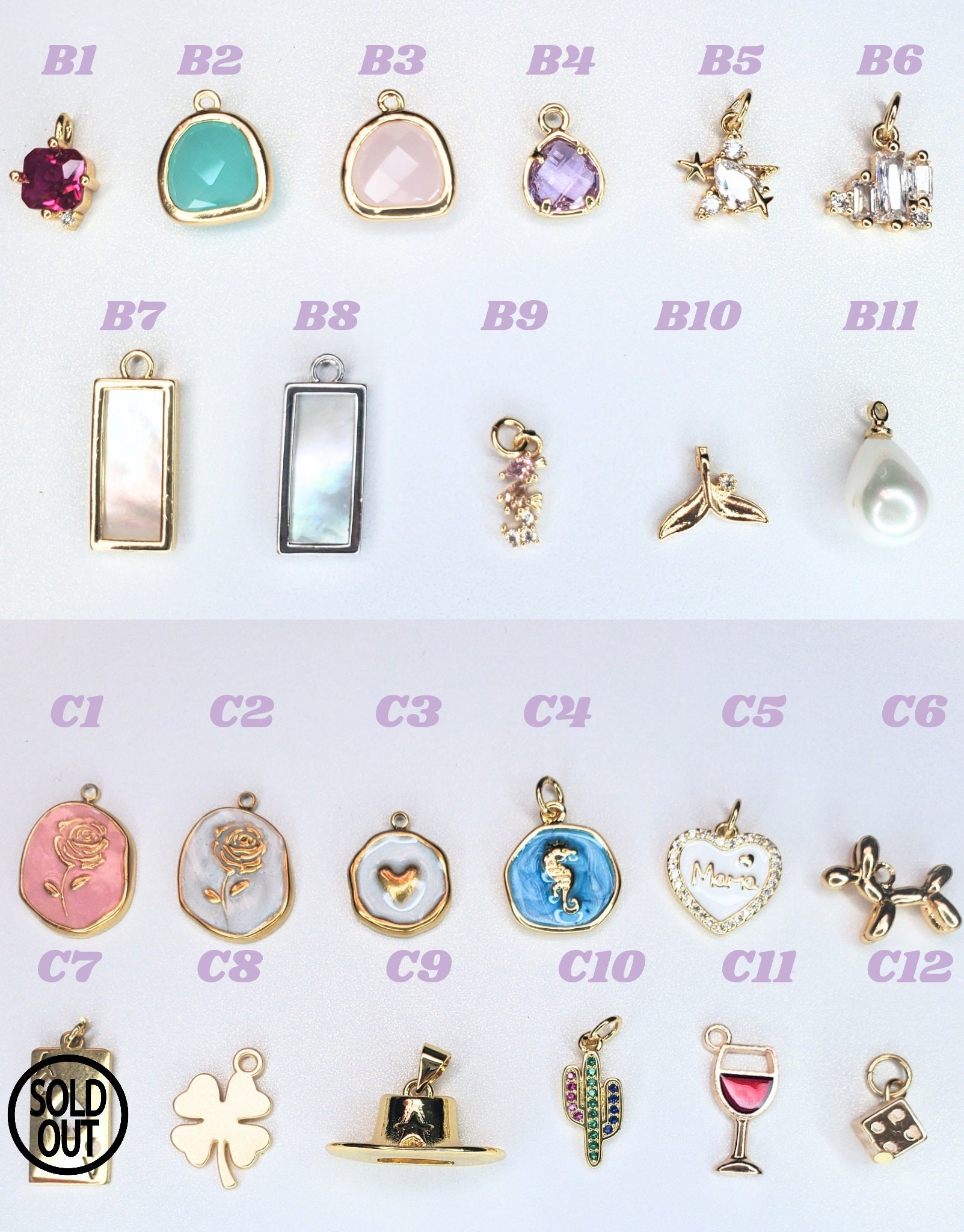 Custom Charm Necklace, Silver & Gold Chains, Create Your Own Charm ...