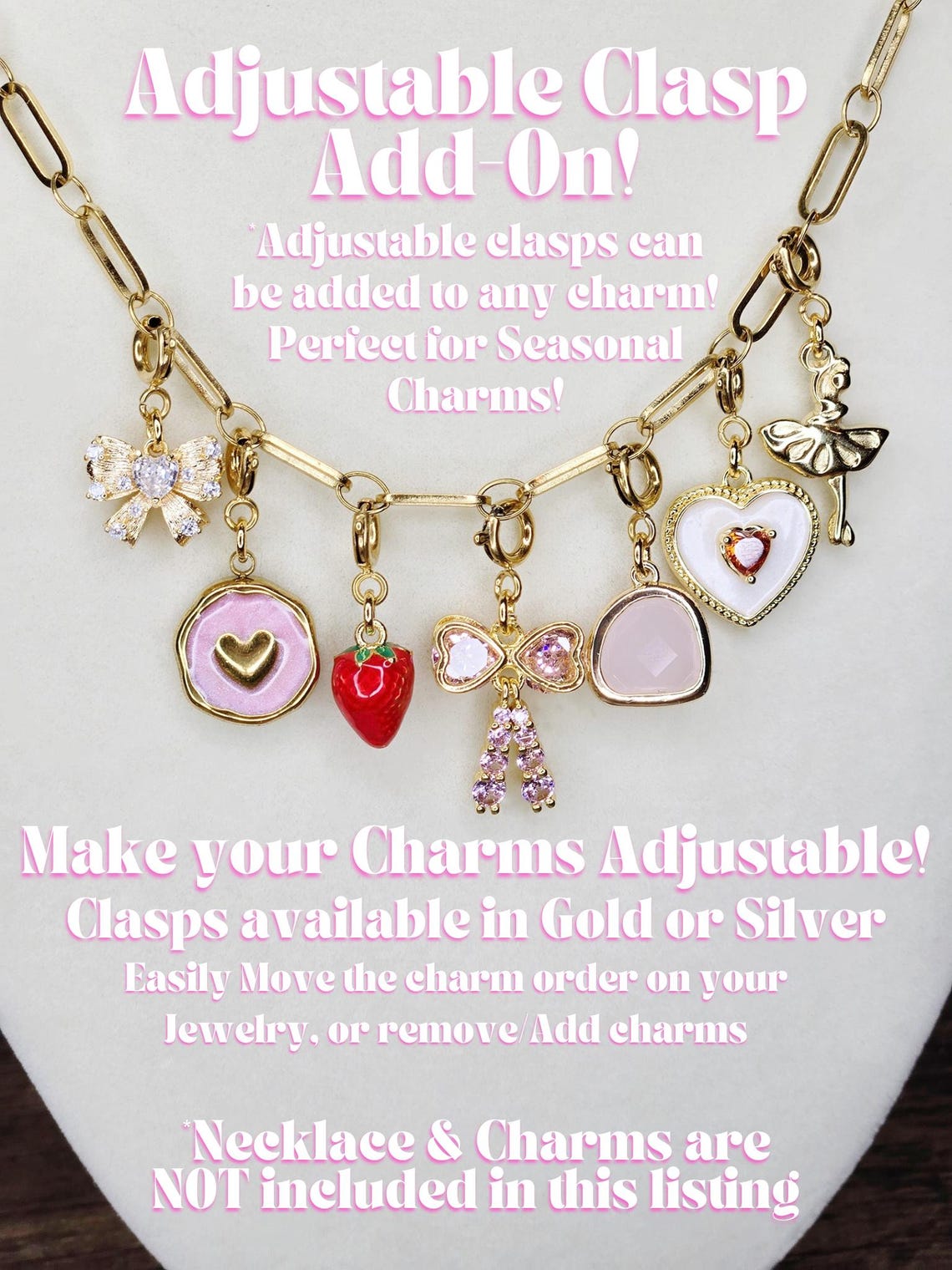 Custom Charm Necklace, Silver & Gold Chains, Create Your Own Charm ...