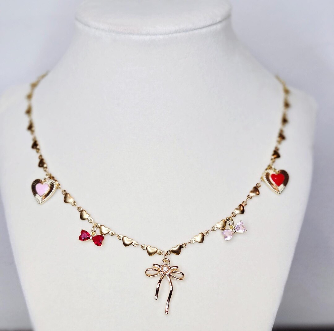 Custom Heart Charm Necklace: Stainless Steel Heart Chain - Etsy