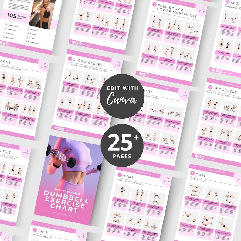 Dumbbell Workout Chart, Exercise Chart, Exercise Instructions, Exercise ...