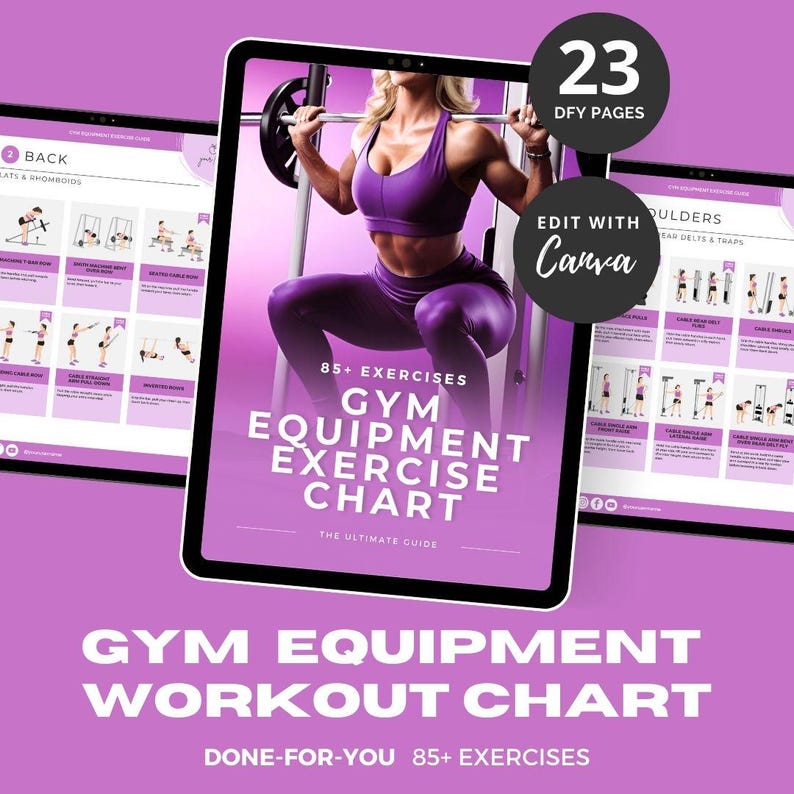 Gym Equipment Workout Chart, Exercise Chart, Exercise Instructions ...