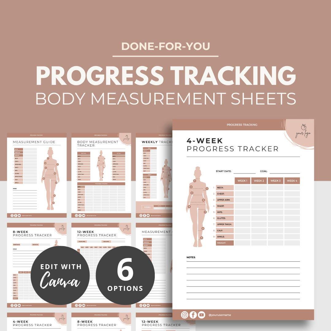 Body Measurement Tracker, Weight Loss Tracker, Printable Progress ...