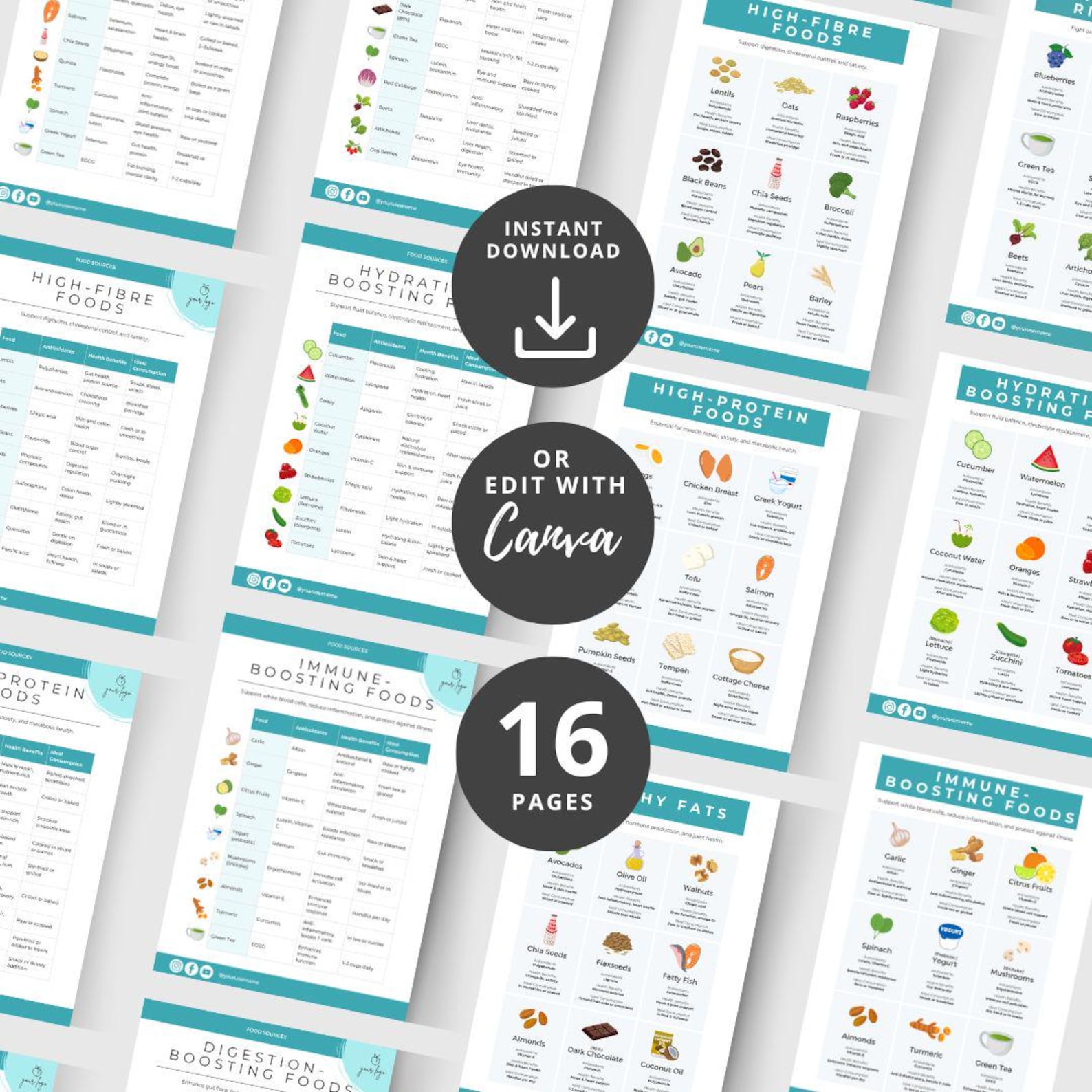 Nutrition Printables, 16 Infographics on Superfoods, Antioxidants ...