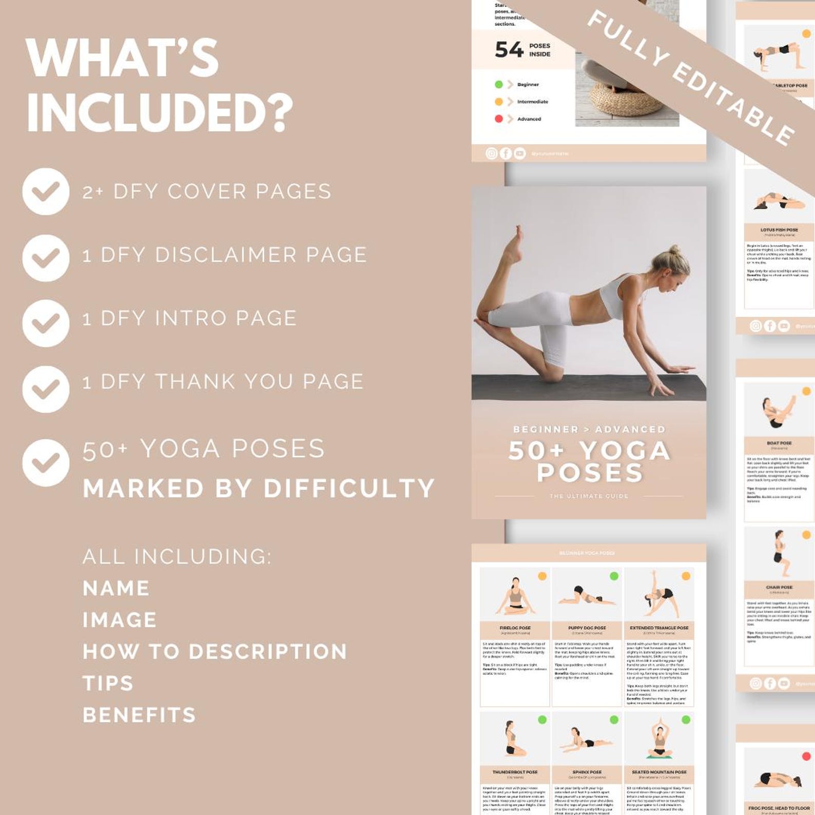 Yoga Poses Chart, Yoga Instructions, Yoga Exercise Poster, Yoga Pose ...