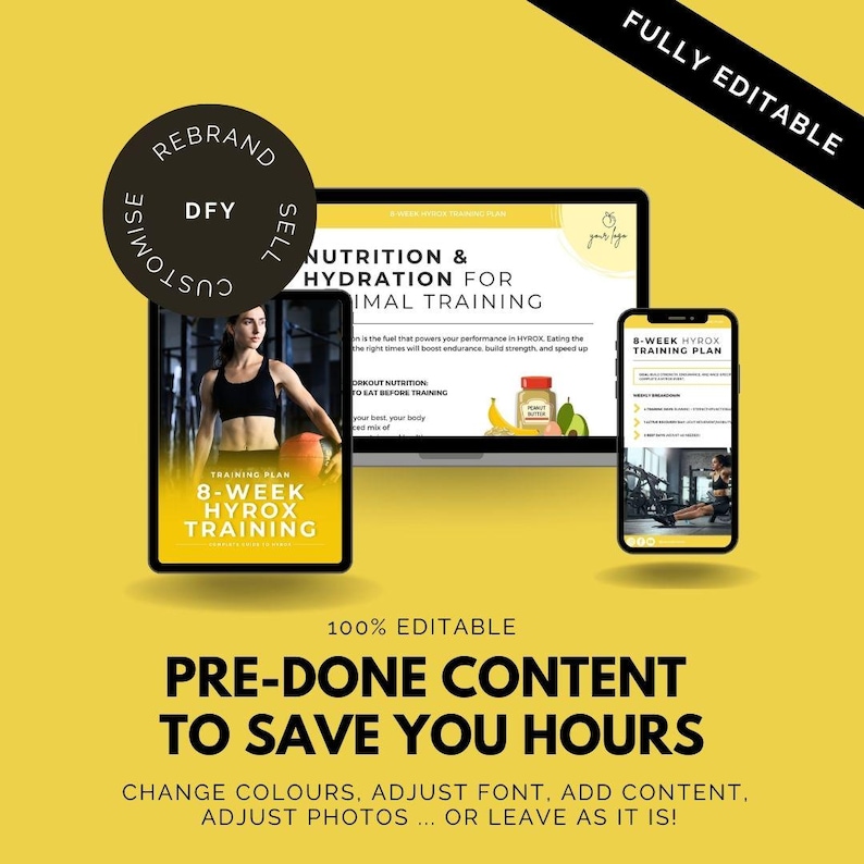 8-week Hyrox Training Guide, Canva Nutrition Template, Done for You ...